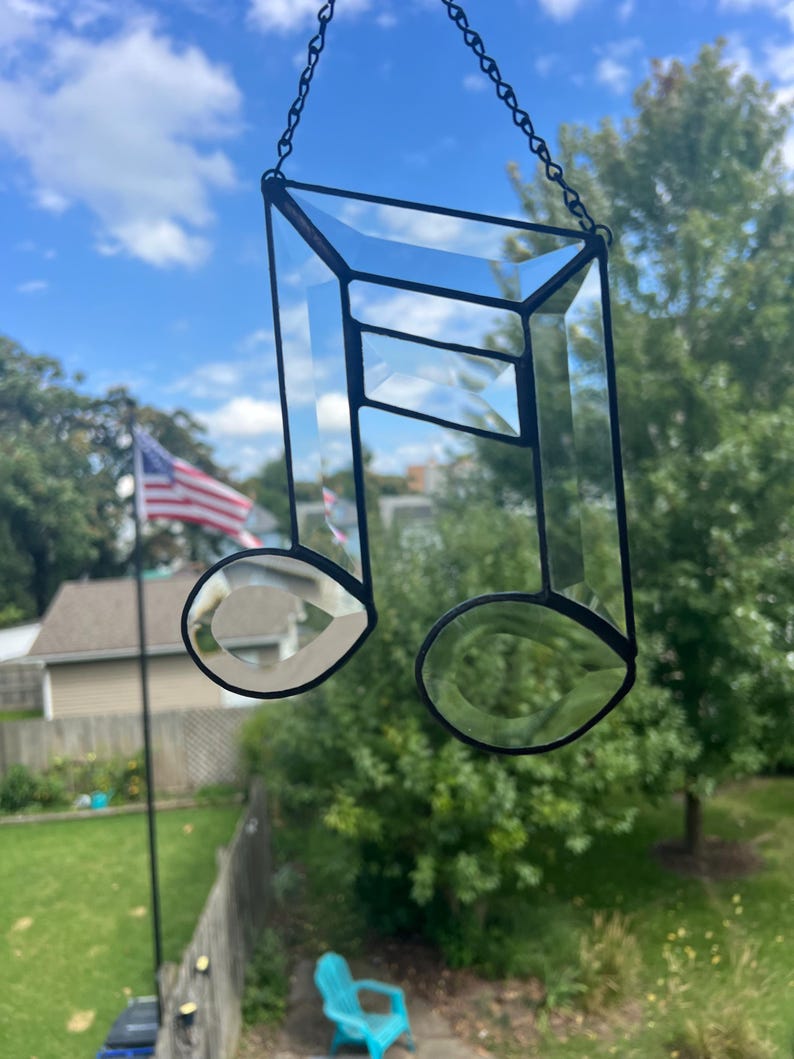Stained Glass – Beveled Glass - Double Music Note - Etsy