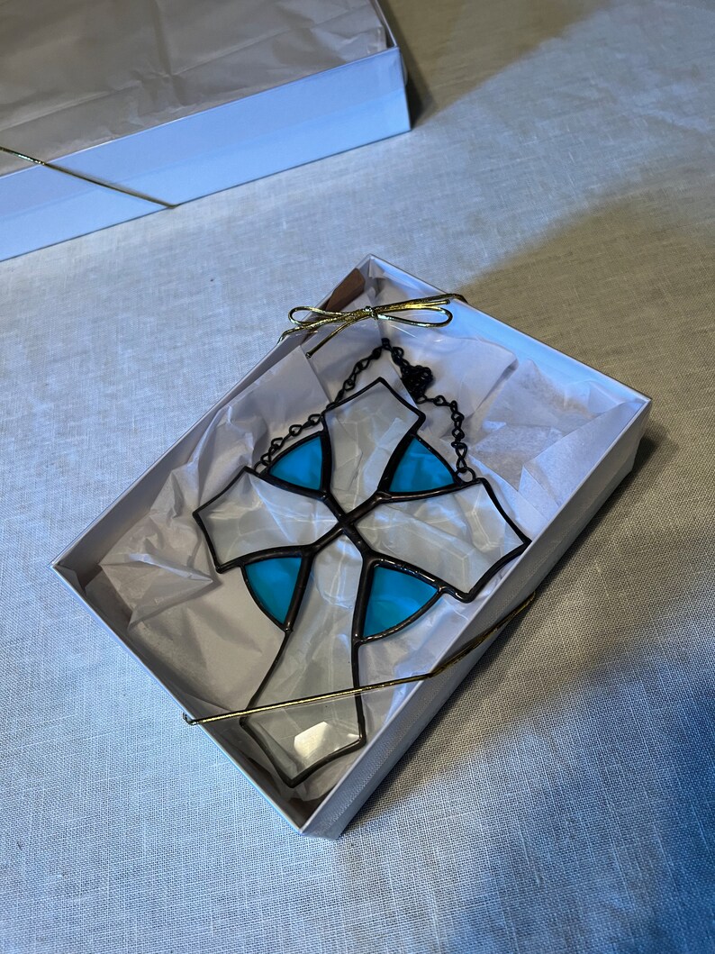 Stained Glass – 3-point Beveled Cross - Etsy