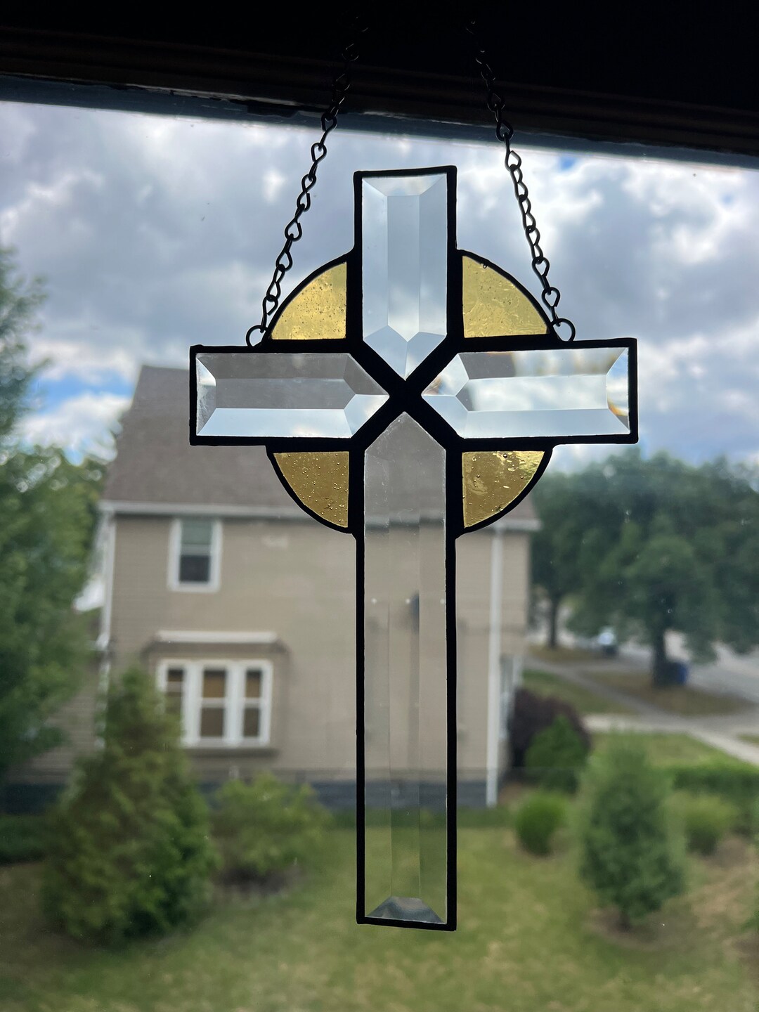Stained Glass – Beveled / Amber Distressed Transparent - Etsy