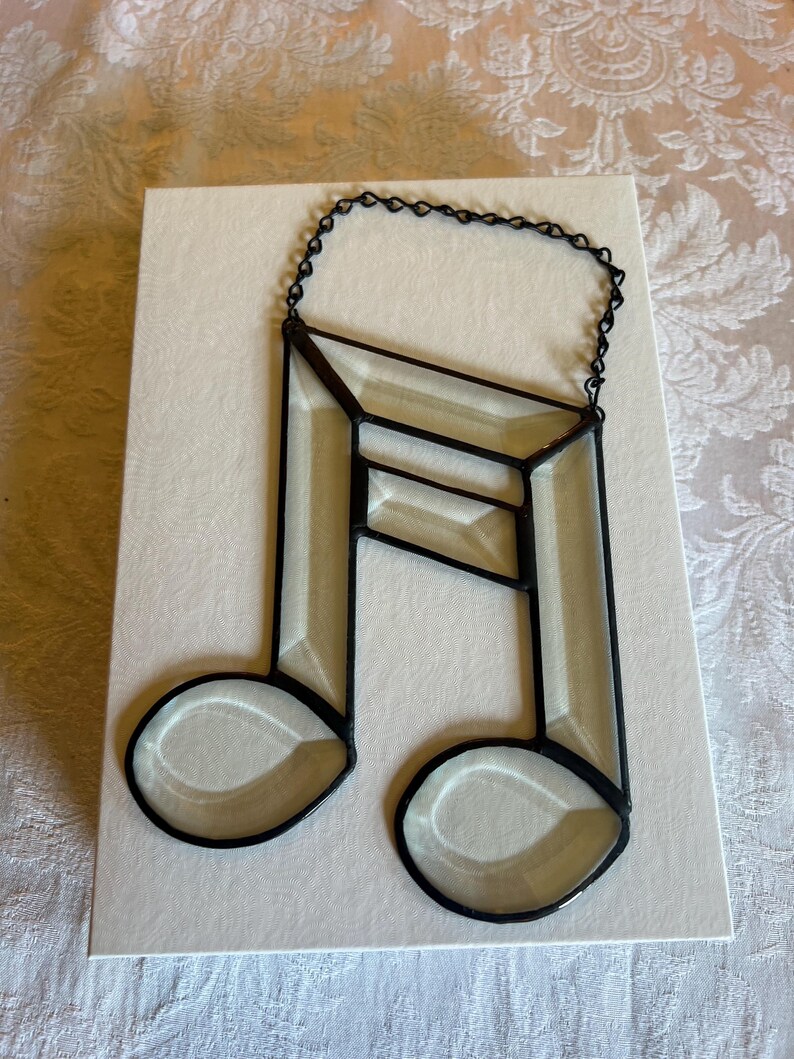 Stained Glass – Beveled Glass - Double Music Note - Etsy