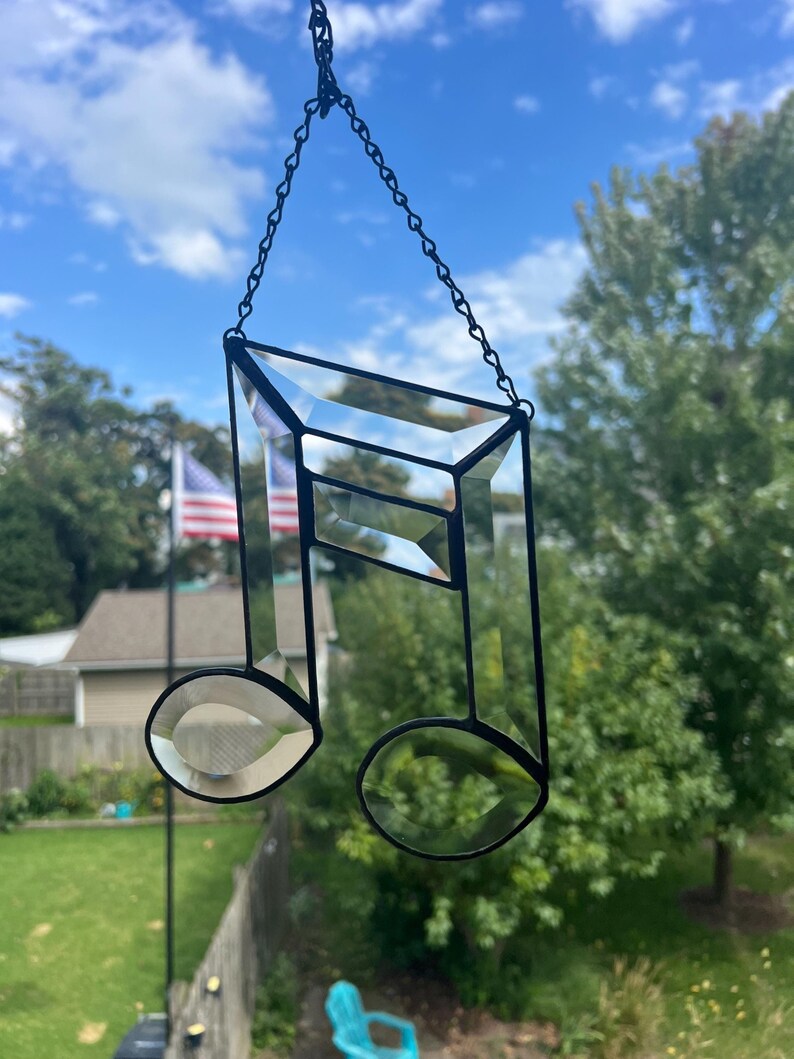 Stained Glass – Beveled Glass - Double Music Note - Etsy