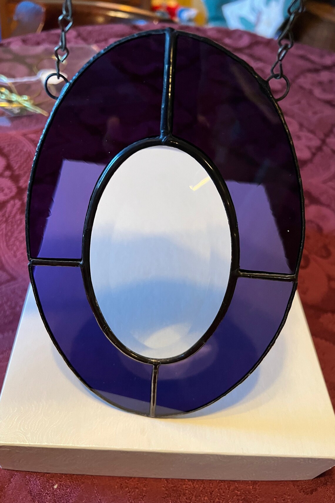Stained Glass – Simple Bevel Oval - One Color - Etsy