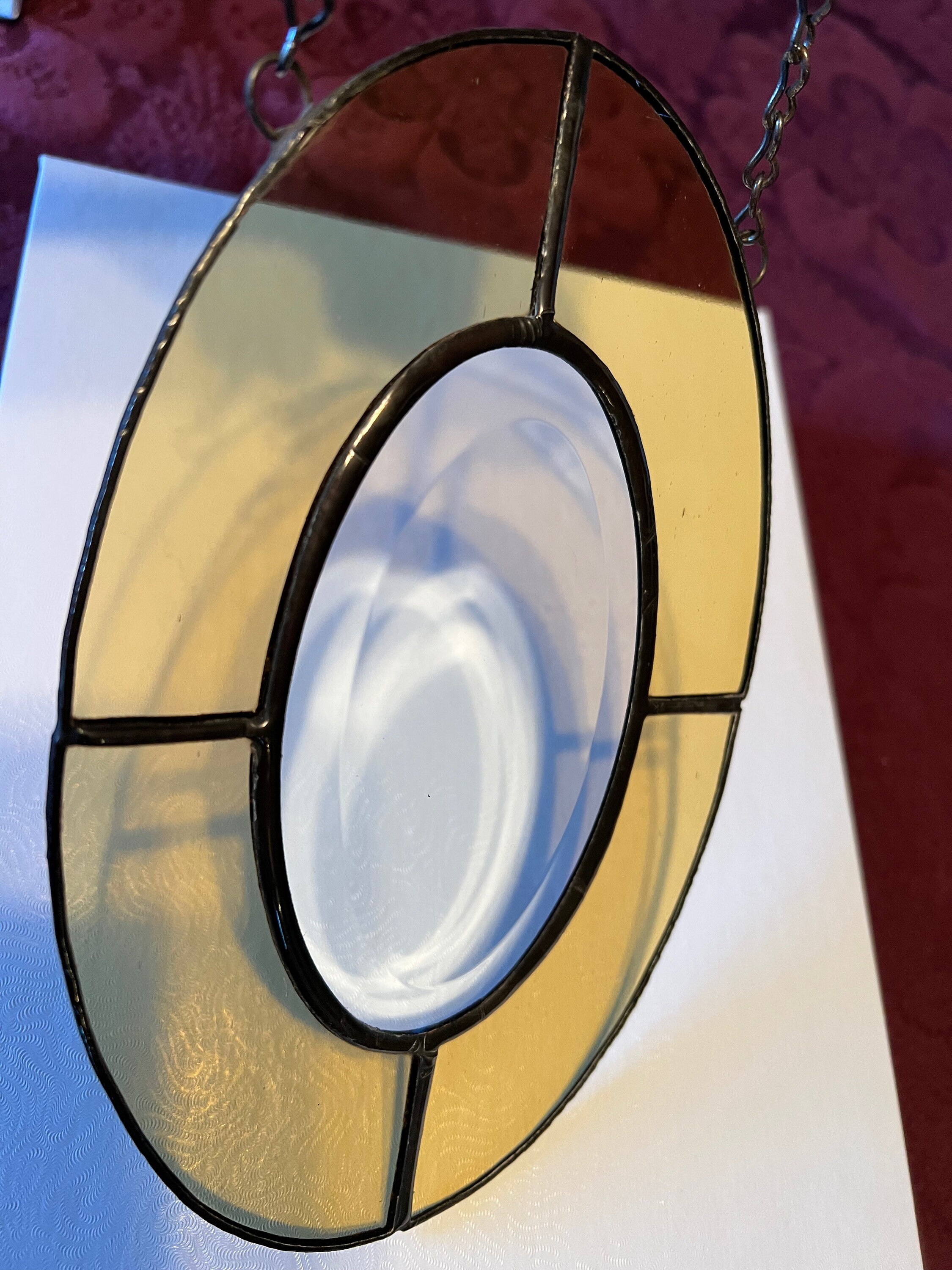 Stained Glass – Simple Bevel Oval - One Color - Etsy