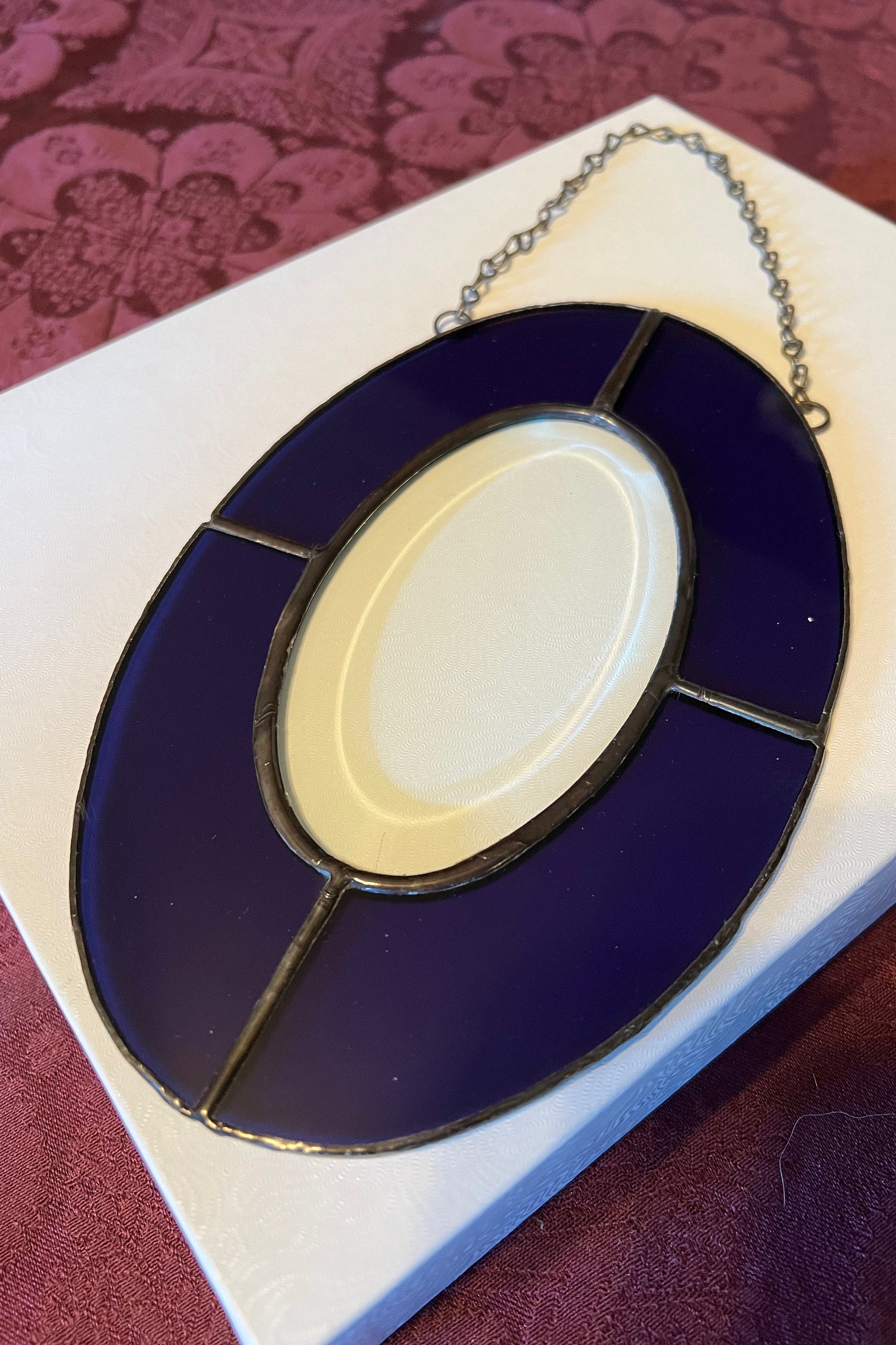 Stained Glass – Simple Bevel Oval - One Color - Etsy
