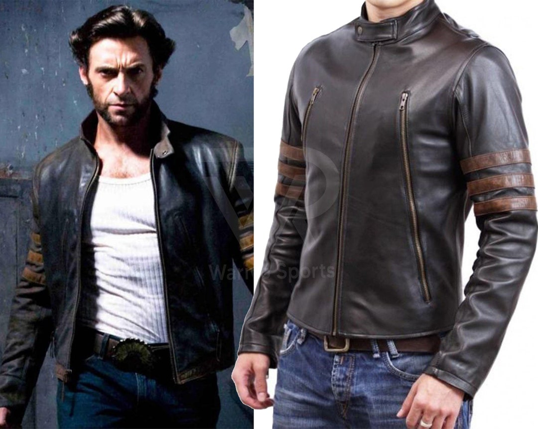 Wolverine X-men Origins Hugh Jackman Brown Leather Jacket - Etsy