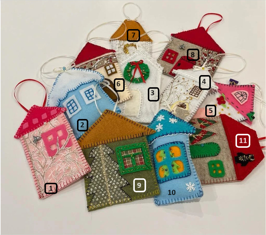 Christmas Houses Felt Ornament - Etsy
