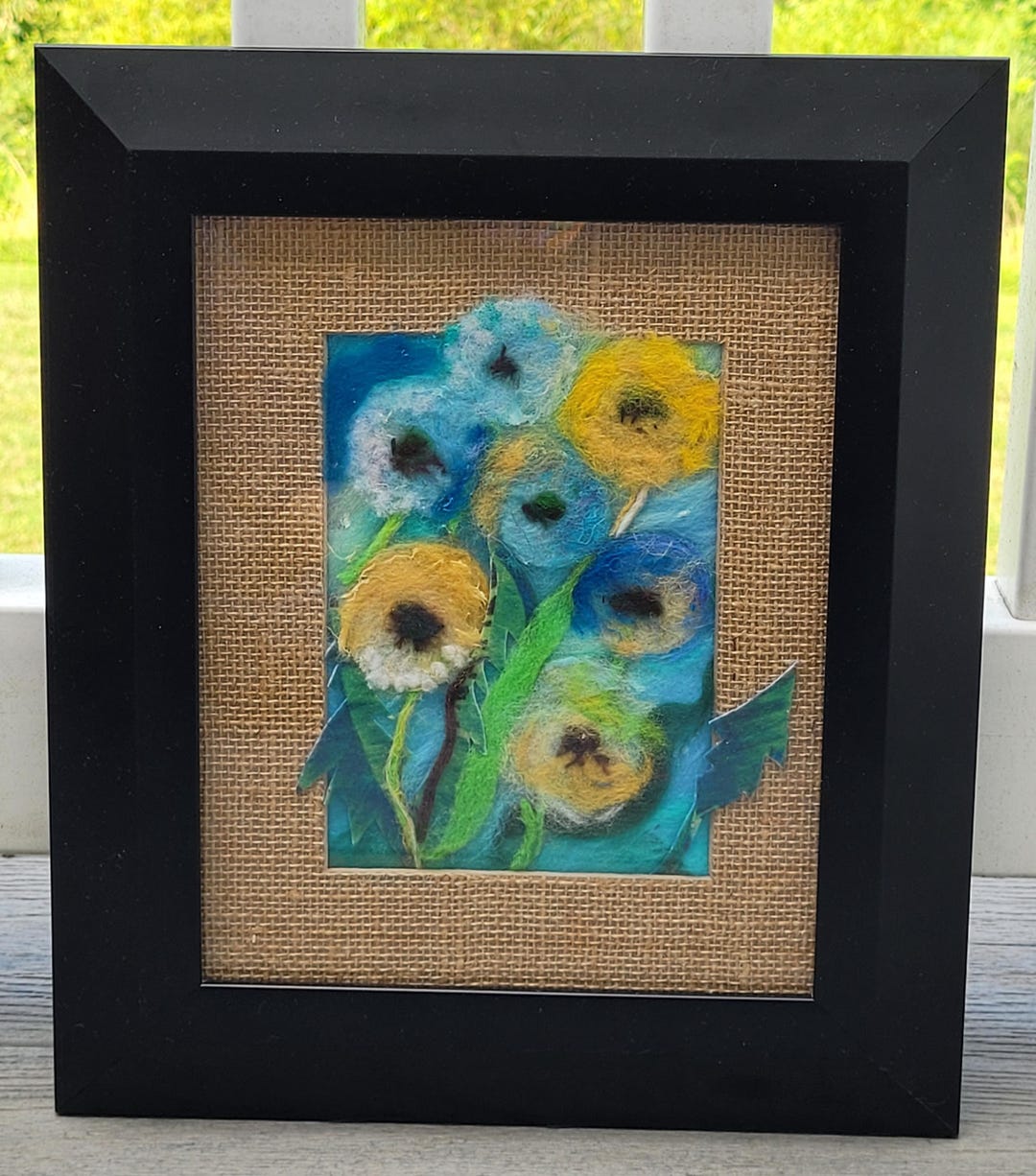 Dandelion Duo. Wool Painting Set. Handcrafted Fiber Art Inspired by ...