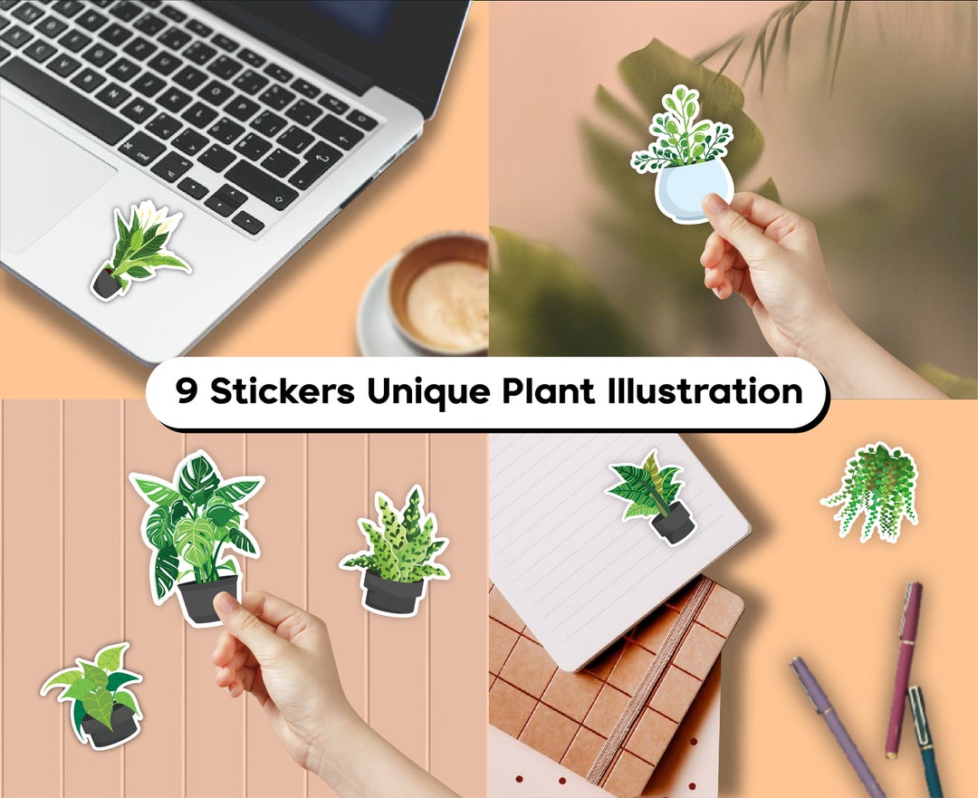 9 Printable Packages Stickers Unique Plant Illustration - Etsy