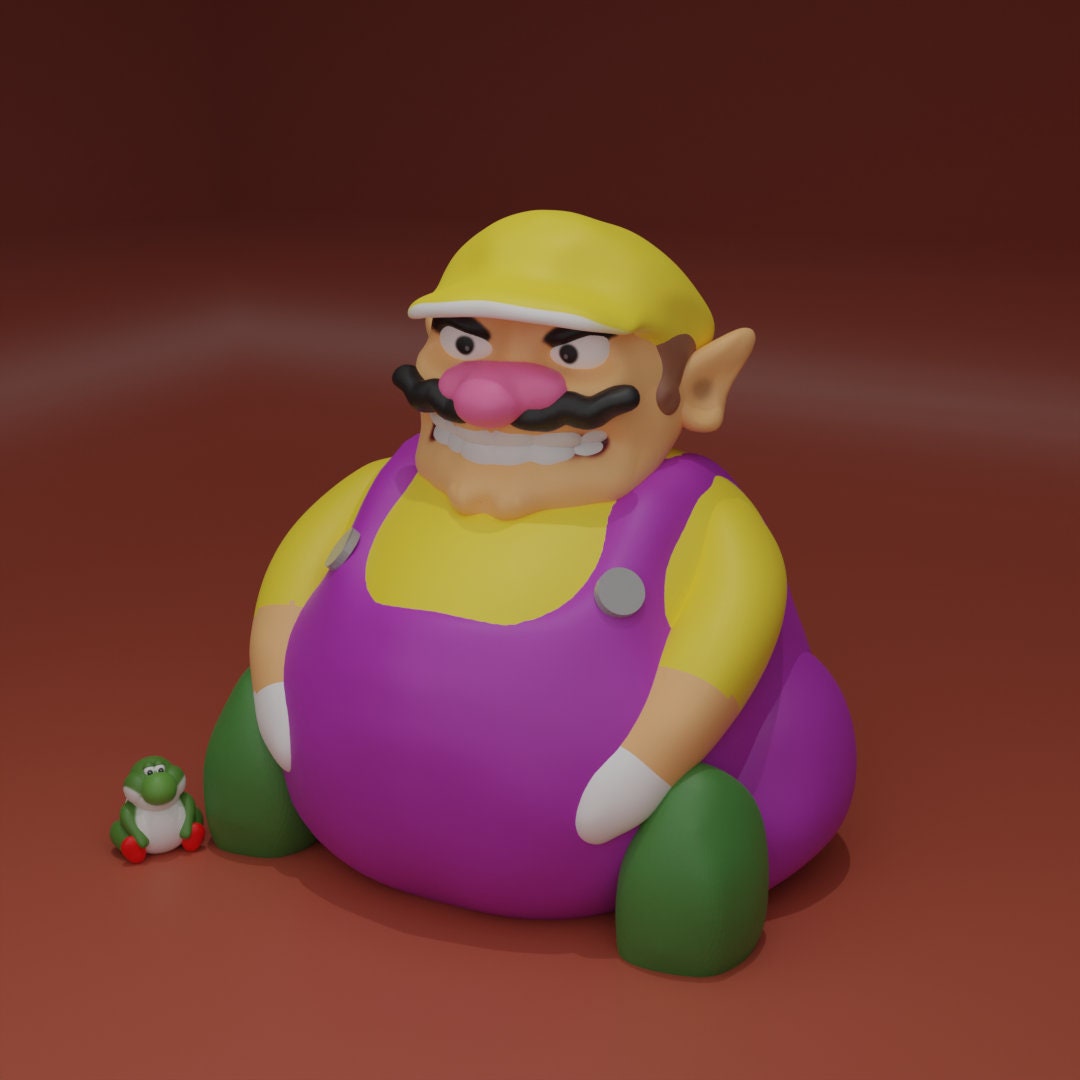 Fat/chunk Wario Fat Yoshi Mario MEME 3D Print Painted Miniature - Etsy UK