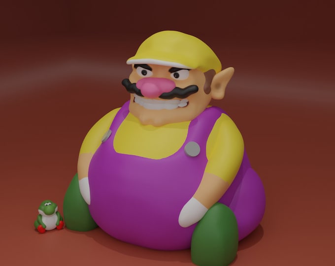 Fat/chunk Wario - Fat Yoshi - Mario - MEME - 3D Print - Painted ...