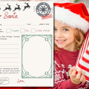 Letter to Santa, Kids Christmas Wish List, Dear Santa Wish List, Easy ...