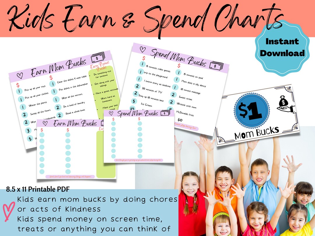 Chore Chart, Allowance Chart, Behavior Chart, Rewards System, Printable ...