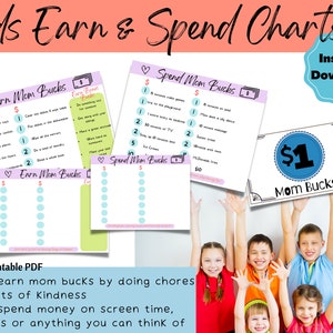 Chore Chart, Allowance Chart, Behavior Chart, Rewards System, Printable ...