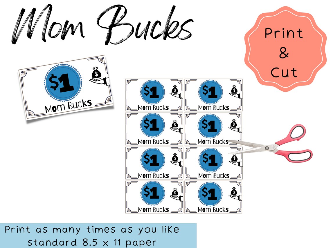 Mom Bucks, Chore Bucks, Behavior Bucks, Reward System, Dollars ...