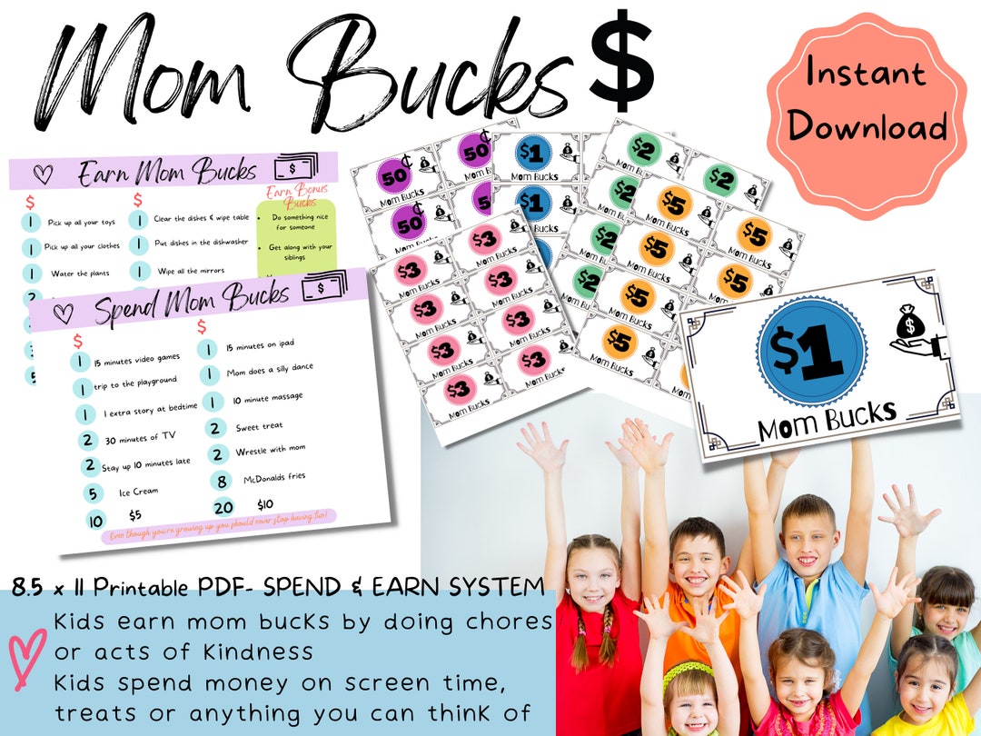 Mom Bucks, Chore Bucks, Behavior Bucks, Reward System, Dollars ...