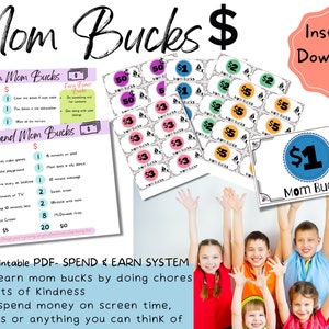 Mom Bucks, Chore Bucks, Behavior Bucks, Reward System, Dollars ...