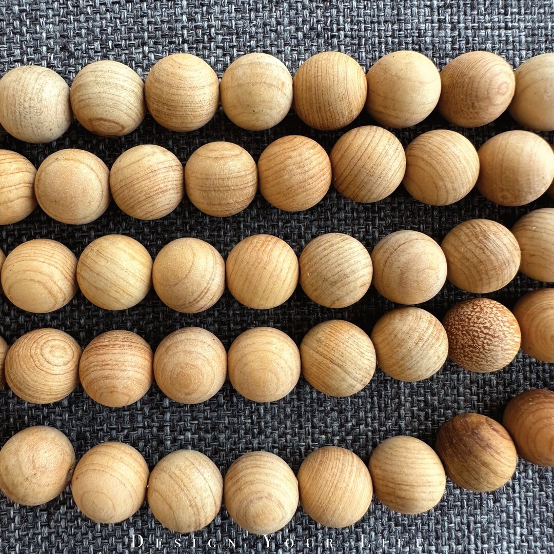 Natural Thuja Wood Beads on a Strand in 8 Mm Wooden Beads With a Unique ...