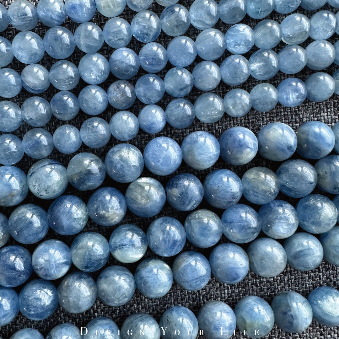 Natürliche blaue Kyanit Edelstein Perlen am Strang in 6mm & 8mm, lose ...