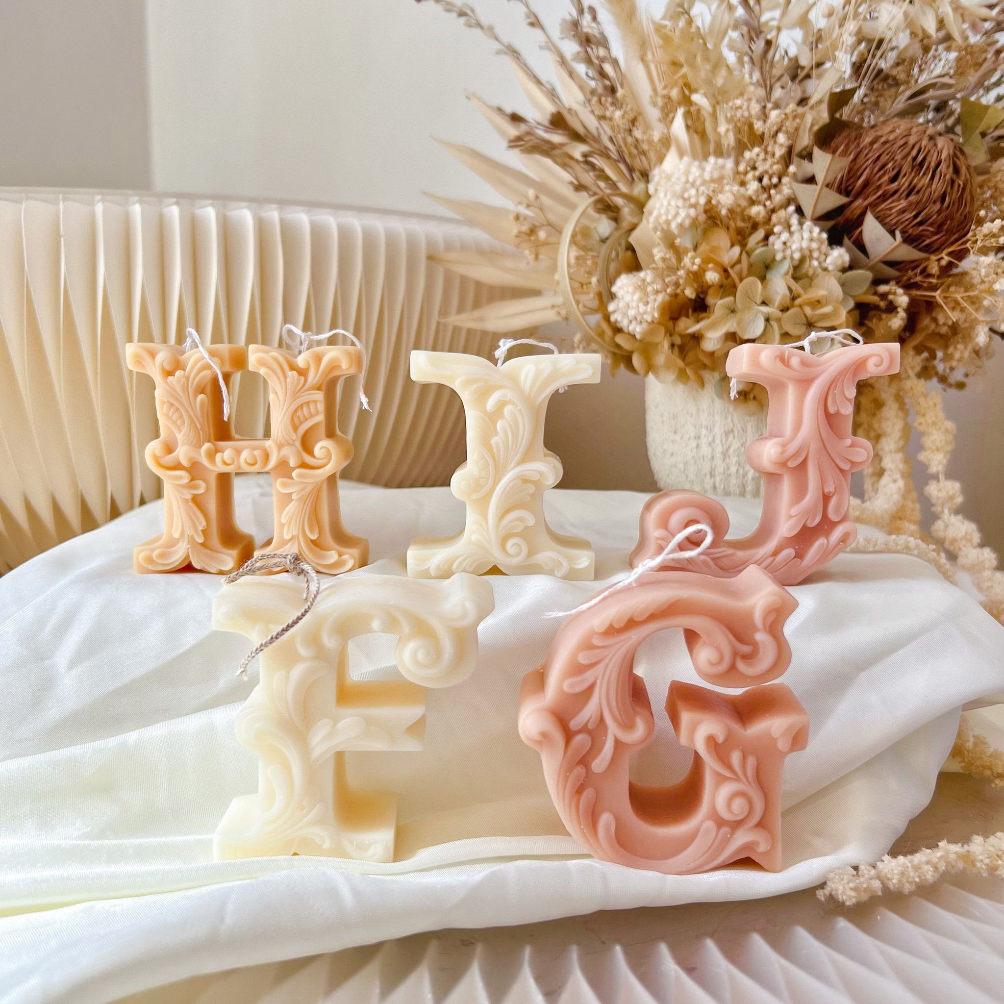 Vintage Letter Candle Personalized Alphabet Soy Candle - Etsy