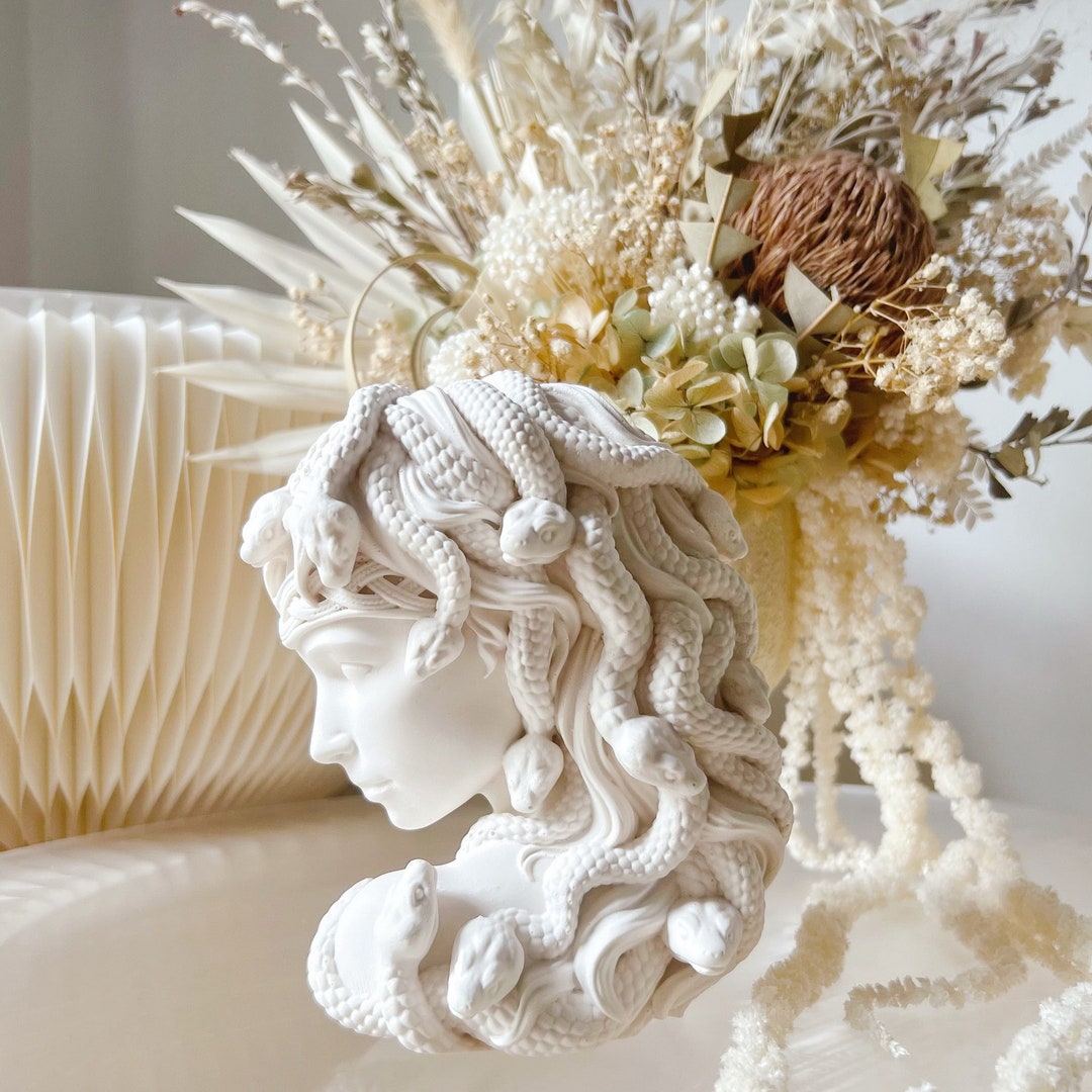 Medusa Bust Home Décor Handmade Greek Mythology Inspired Medusa Head ...