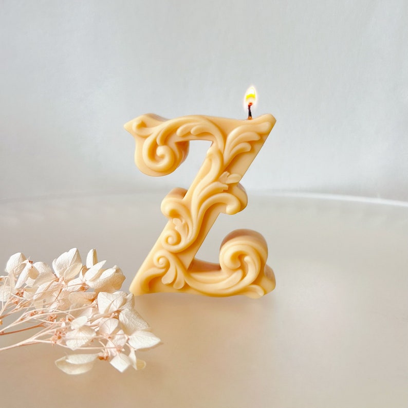Vintage Letter Candle, Personalized Alphabet Soy Candle, Handmade ...