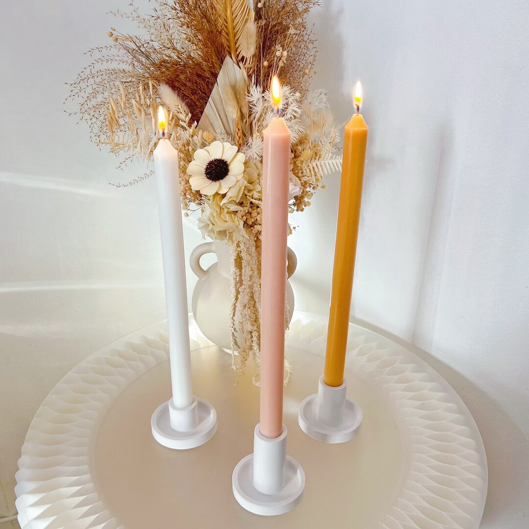 Tall Simple Taper Candle, Less Drip Unscented Dinner Candle, 10hr Long ...