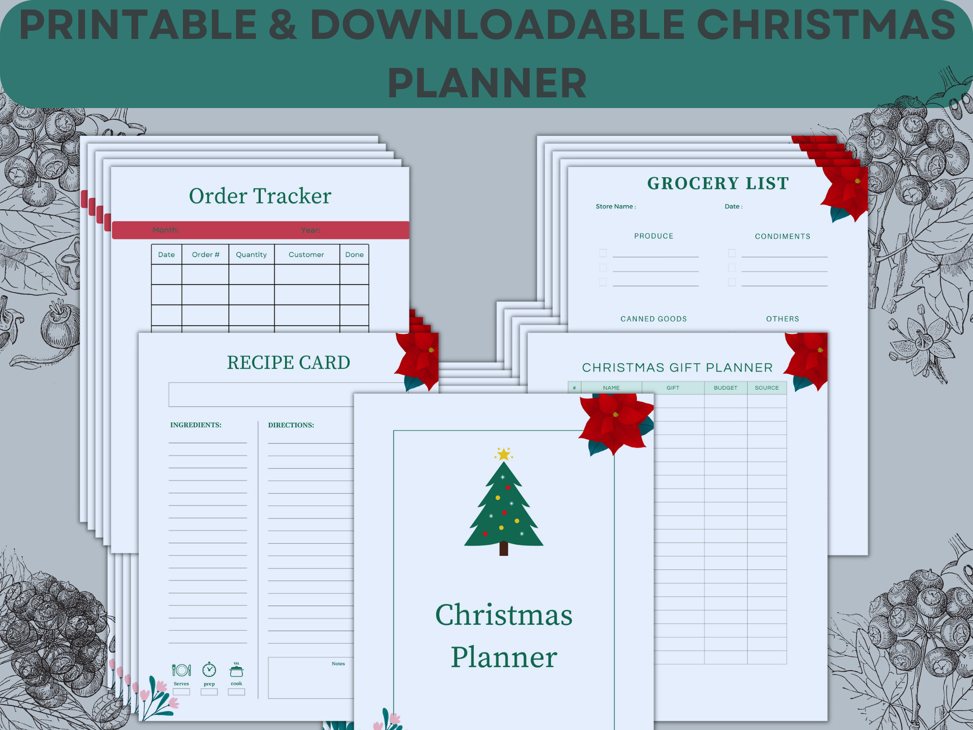 Christmas Planner Printable, Holiday Planner, Gift Budget Planner ...