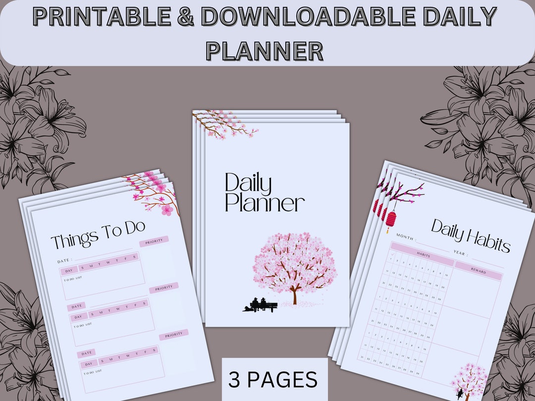 Planner | Daily |daily Planner |instant Download |digital Print - Etsy