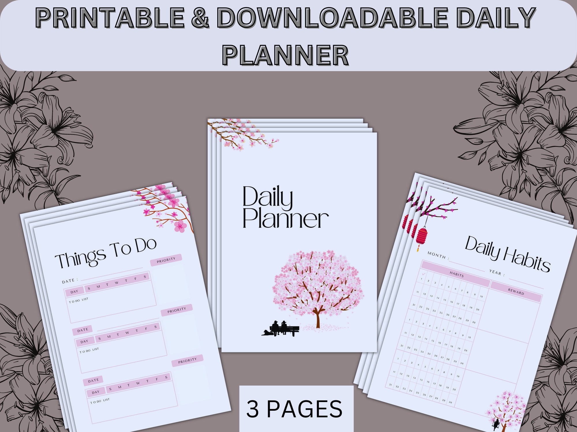 Planner | Daily |daily Planner |instant Download |digital Print - Etsy