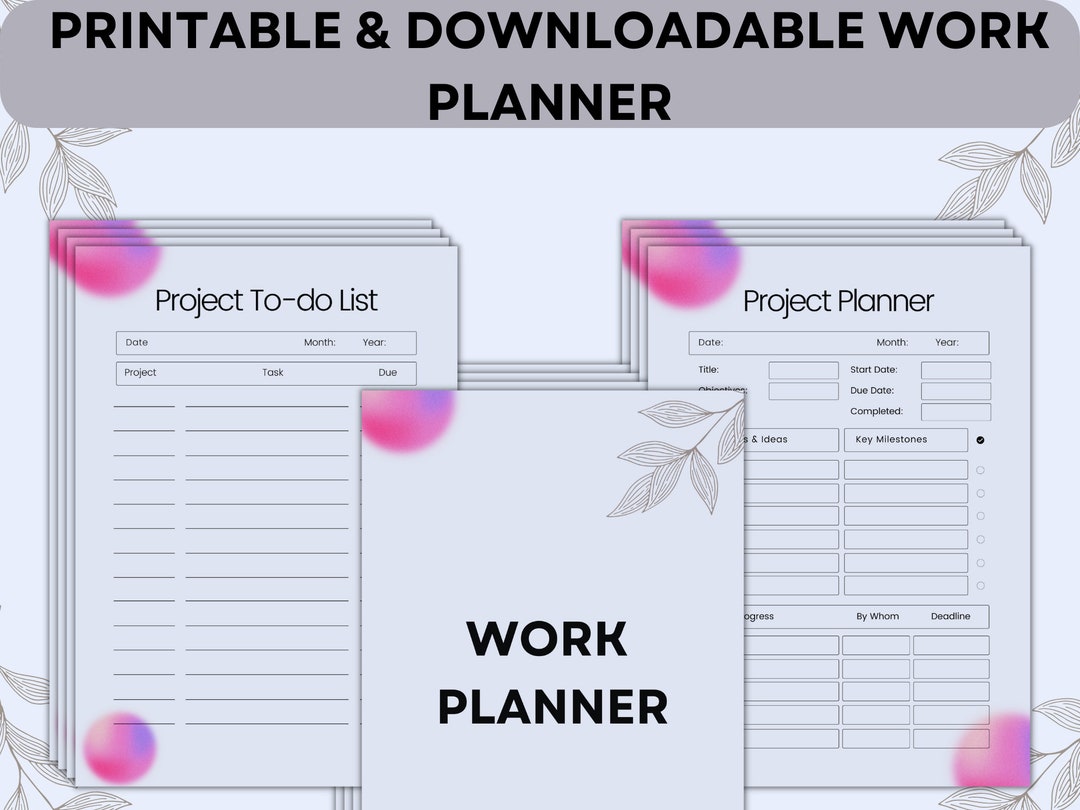 Printable Work Schedule Planner Office Tasks Checklist Office Organizer ...