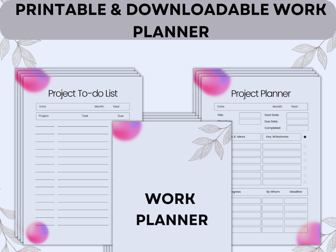 Printable Work Schedule Planner Office Tasks Checklist Office Organizer ...