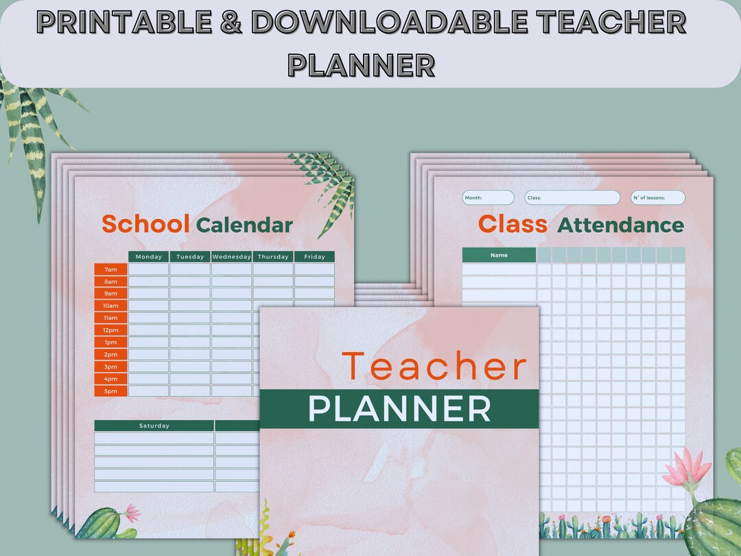 Teacher Digital Planner | Printable Canva Planner | Lesson Planner PDF ...