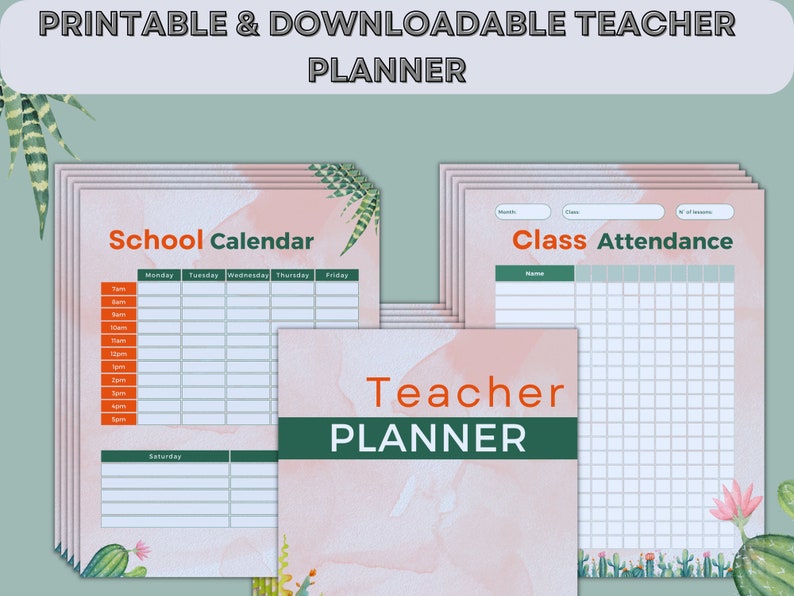 Teacher Digital Planner | Printable Canva Planner | Lesson Planner PDF ...