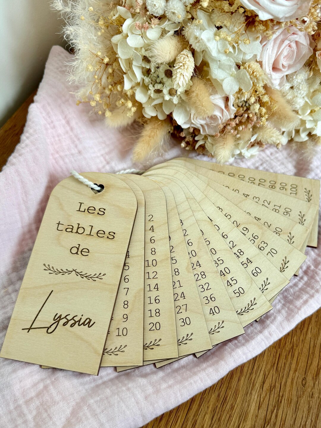 Personalized Wooden Multiplication Table Card - Etsy