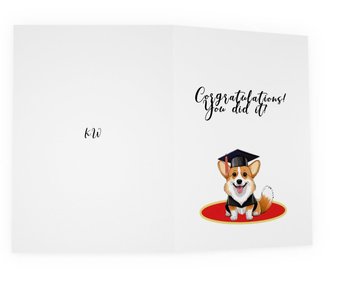 Corgi Congratulations Graduation Card - Etsy