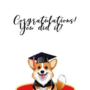 Corgi Congratulations Graduation Card - Etsy