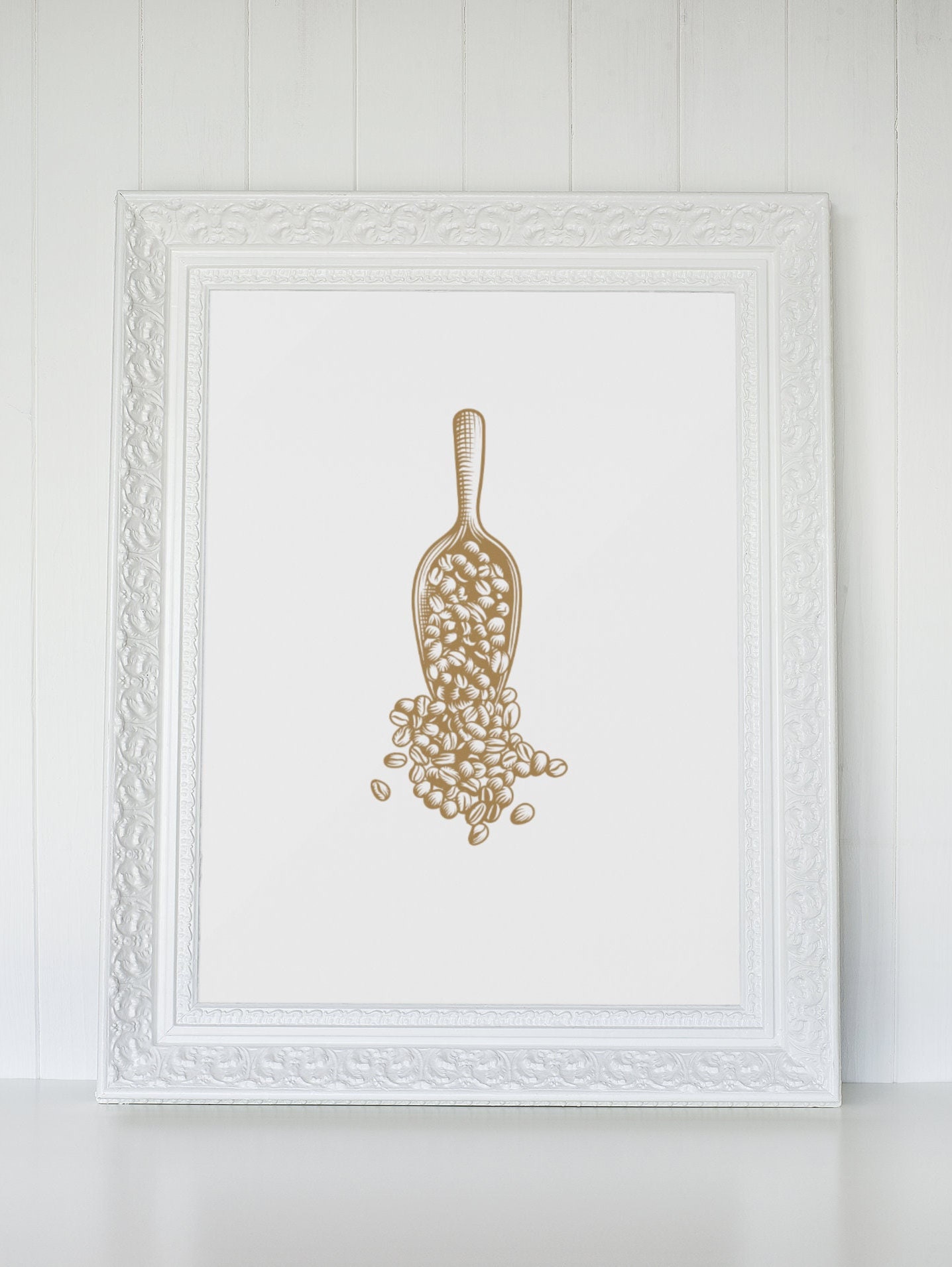 Coffee Bean Art Print Kaffeebohne Bild Kitchen Printable - Etsy