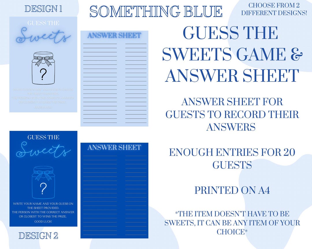 Guess the Sweets Baby Shower Game - Etsy
