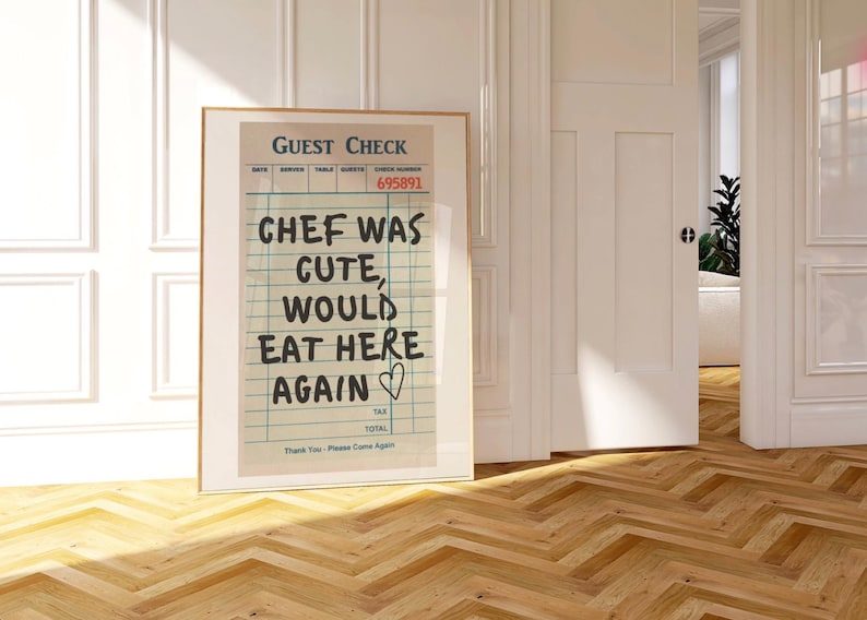 Chef Was Cute, Would Eat Here Again Poster - Aesthetic Wall Decor Print ...