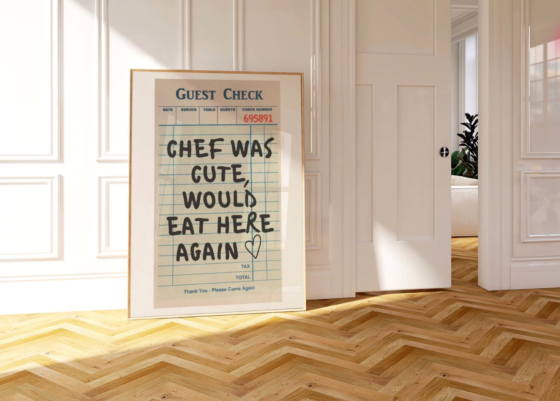 Chef Was Cute, Would Eat Here Again Poster - Aesthetic Wall Decor Print ...