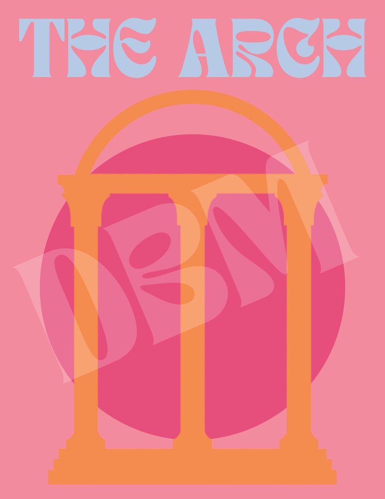 UGA Athens, Georgia Trendy Bright Wall Art Posters Set of 8 - Etsy