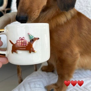 Ceramic Handmade Dog Coffee Mug , 7 Oz Mug , Handmade Mug , for Coffee ...