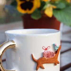 Ceramic Handmade Dog Coffee Mug , 7 Oz Mug , Handmade Mug , for Coffee ...