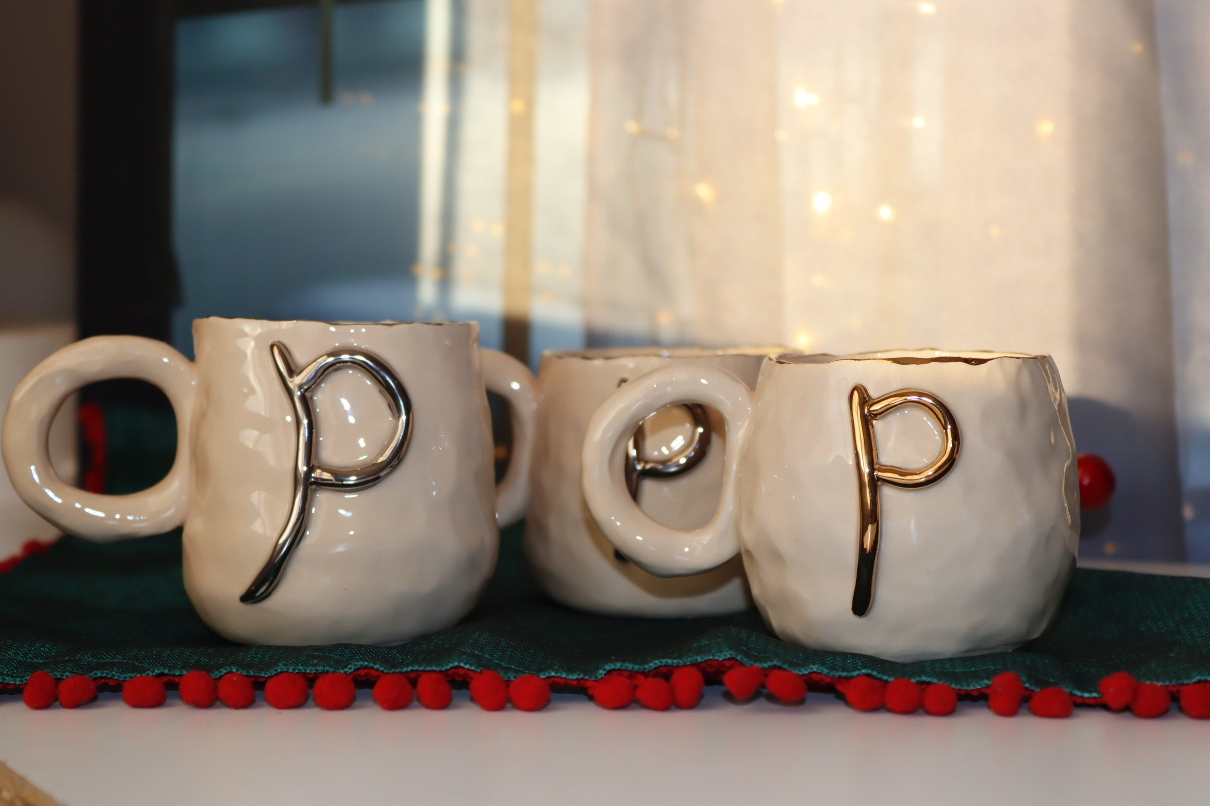 Handmade Ceramic Letter Mug- Initial Cup- Stoneware Coffee Mug - Etsy