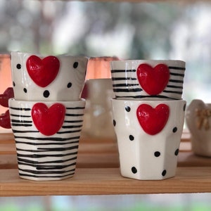 Heart Handmade Ceramic Mug , Espresso Mug , 6 Oz Coffee Mug , Handmade ...