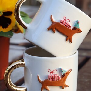 Ceramic Handmade Dog Coffee Mug , 7 Oz Mug , Handmade Mug , for Coffee ...