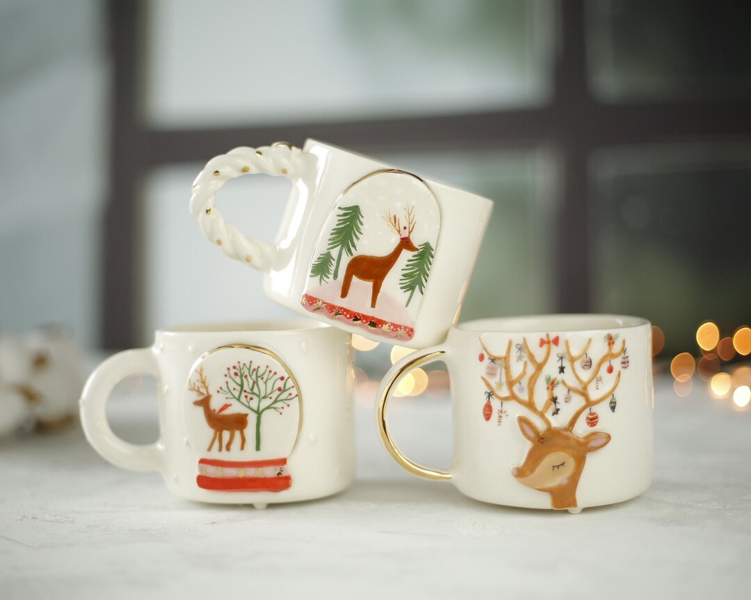 Reindeer Mugs-rudolph the Red Nosed Reindeer-deer Mugs-deer Gifts ...