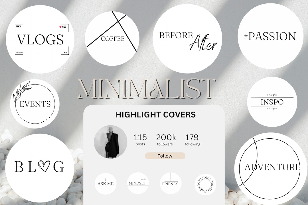 20 Minimalist Instagram Highlights Covers - Etsy