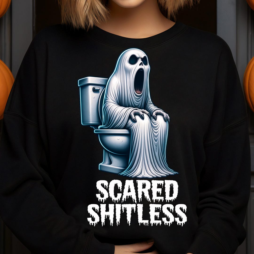 Scared Shitless Funny Ghost PNG Funny Halloween Digital Design for T ...