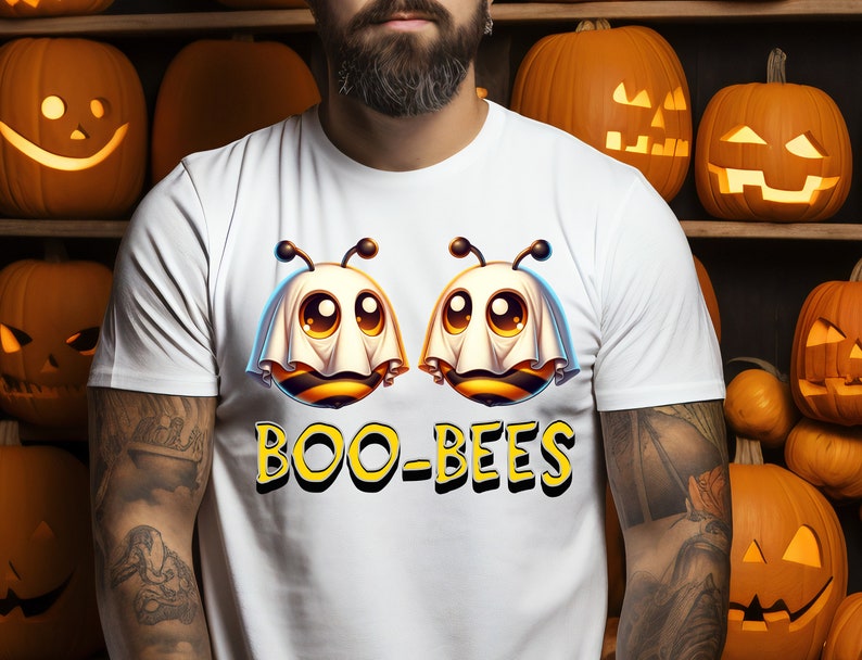 Boo-bees Ghosts Halloween PNG - Funny Ghost Boobies Bee Halloween ...